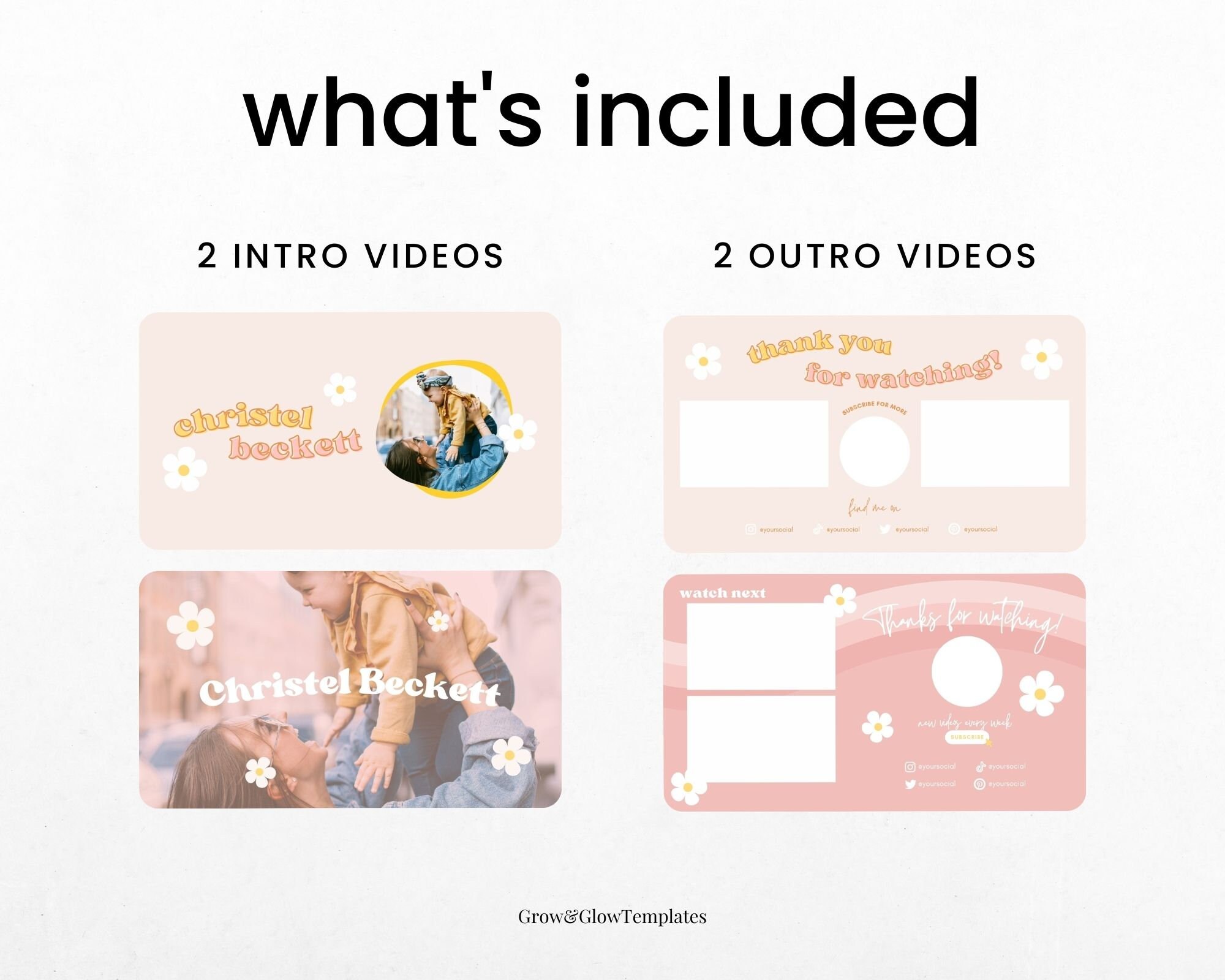 Youtube Intro Editable, Intro Youtube Template Canva, Youtube Intro Outro Kit, Pink Orange ...
