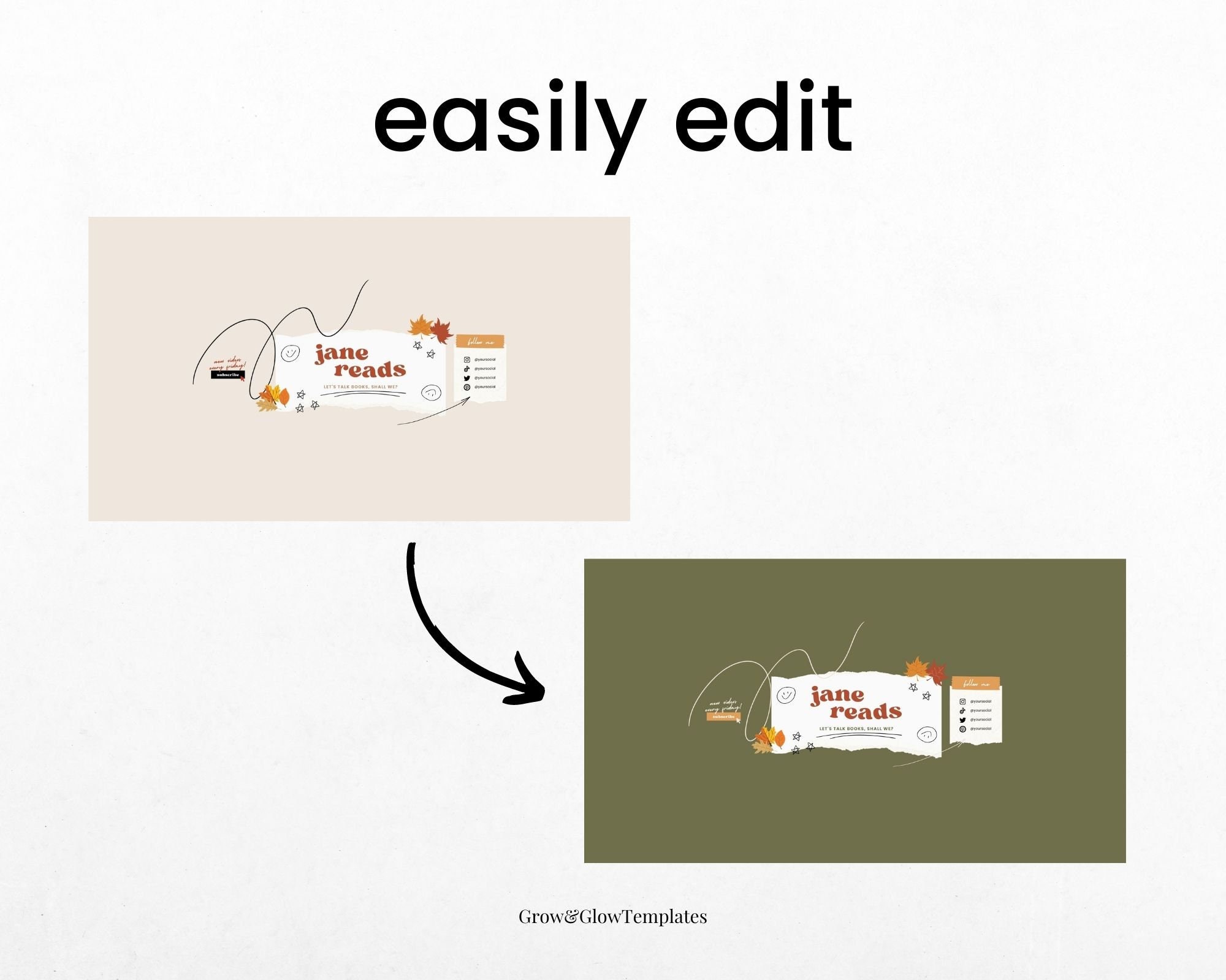 Youtube Banner Templates Canva Cozy Autumn, Editable Youtube Banner ...