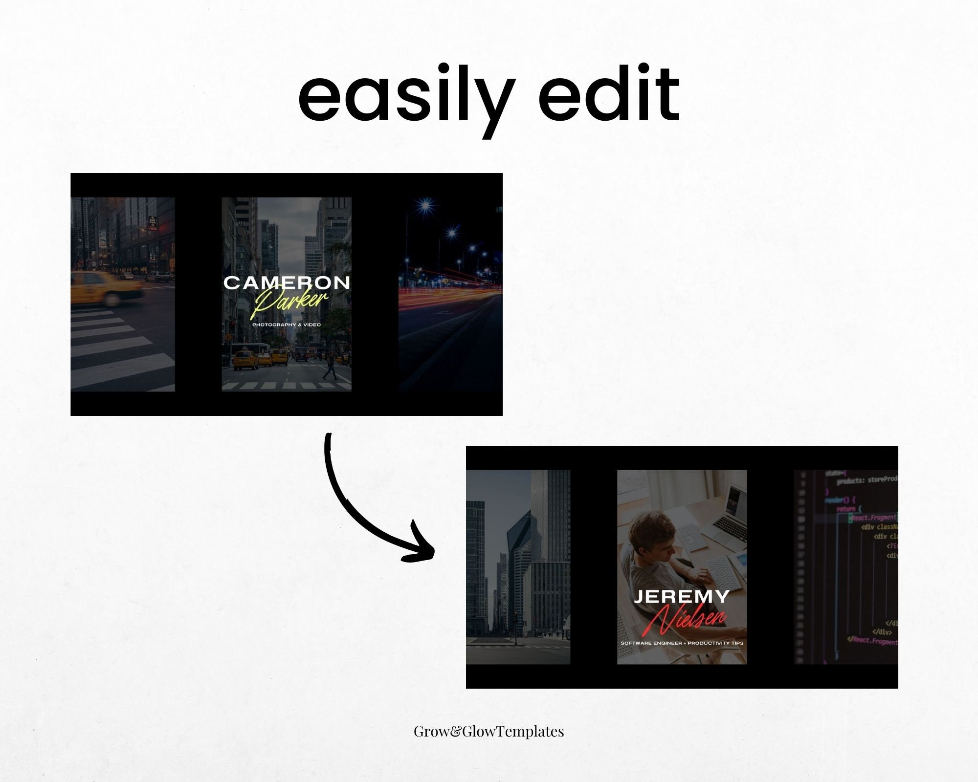 Black Youtube Banner Canva Templates City Photographer Lifestyle Vlog ...