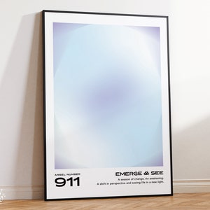 911 Angel Number Poster Print, Home Decor Wall Art Print, Angel Numbers ...