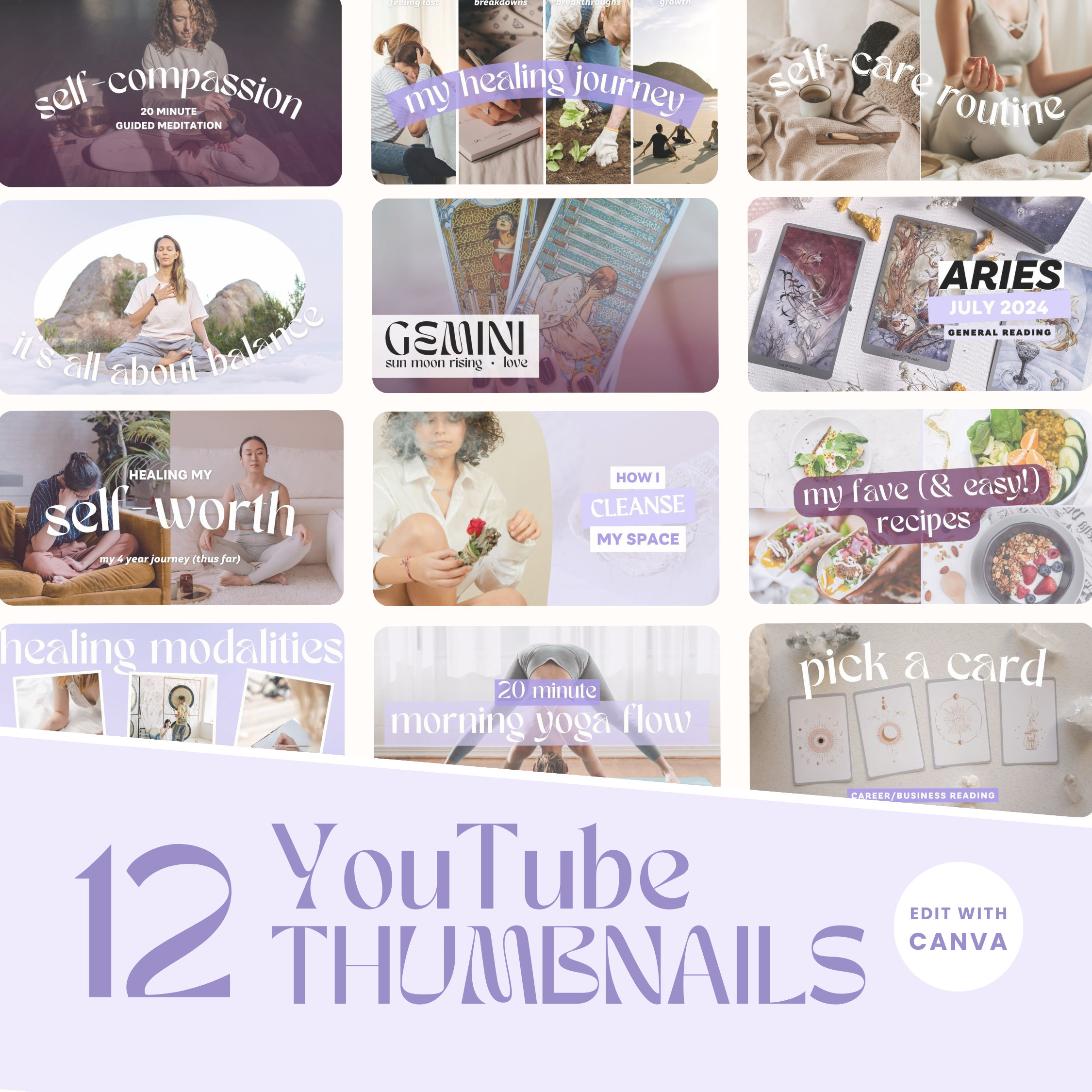 Aesthetic Youtube Thumbnail Lifestyle Purple, Spiritual Youtube ...