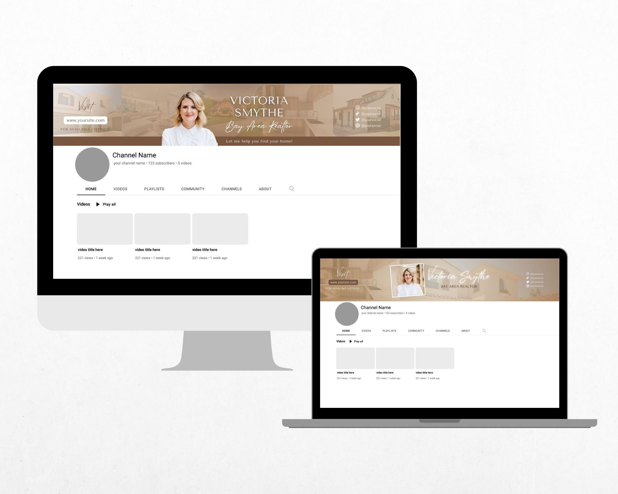 Real Estate Youtube Banner Gold, Youtube Banner for Coaches Template ...