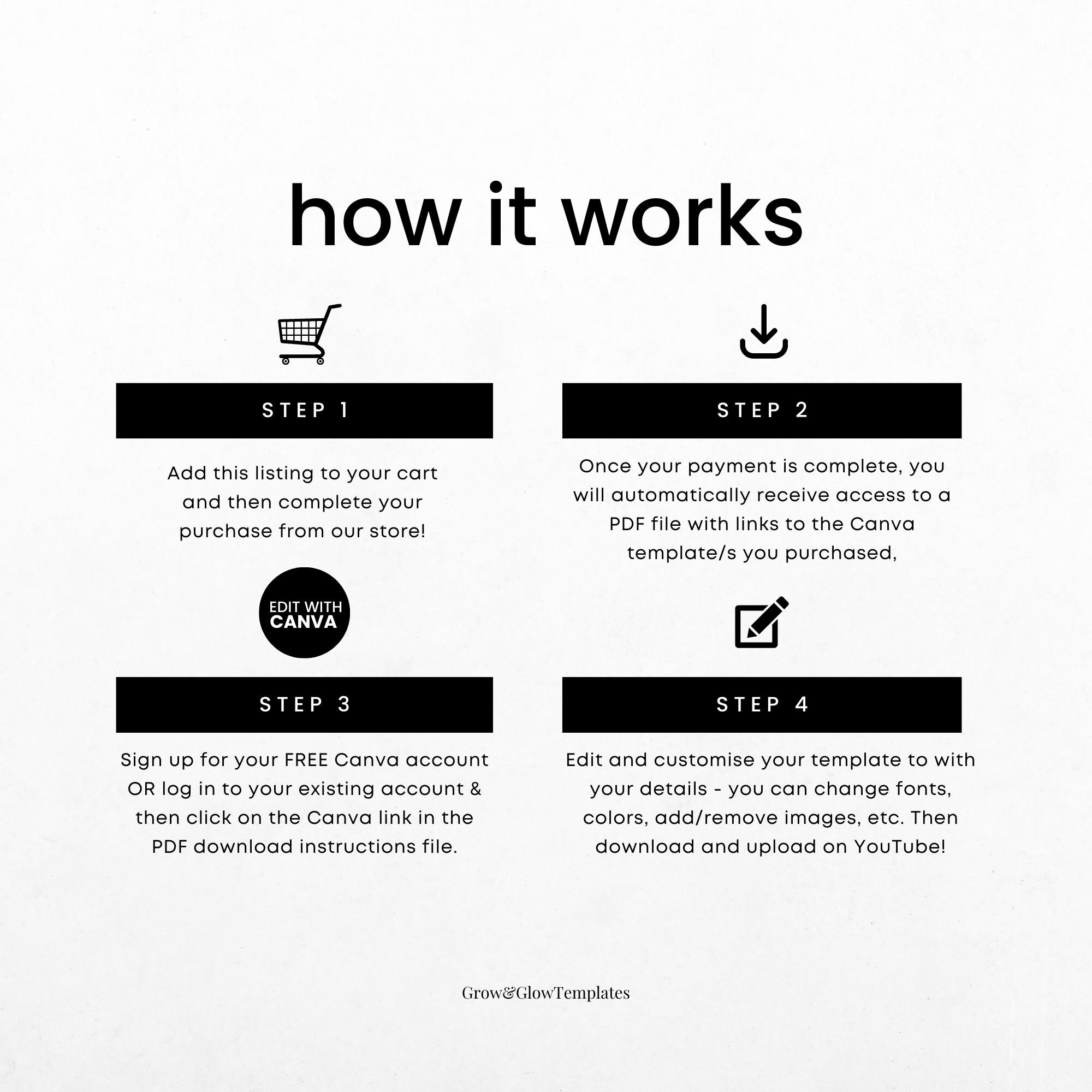 Black Youtube Banner Templates, Editable Channel Art (canva) - Etsy