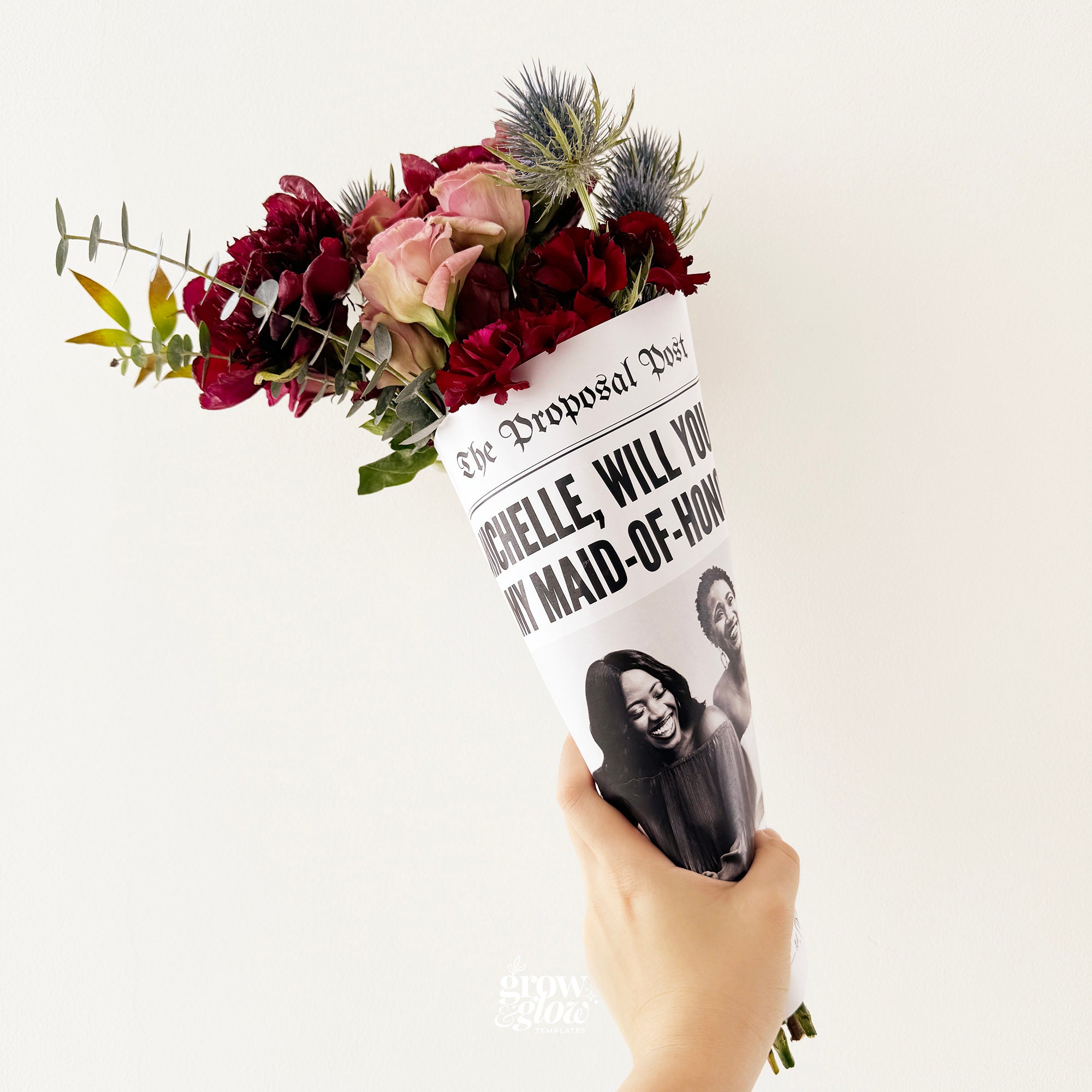 Bridal Entourage Proposal Newspaper Template Canva, Printable Will You ...