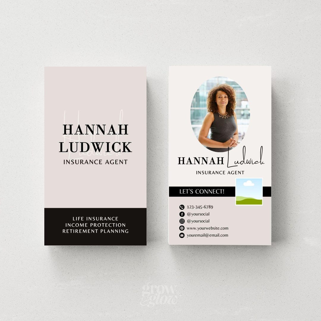 Neutral Business Cards for Life Insurance Agent, Life Insurance Agent ...