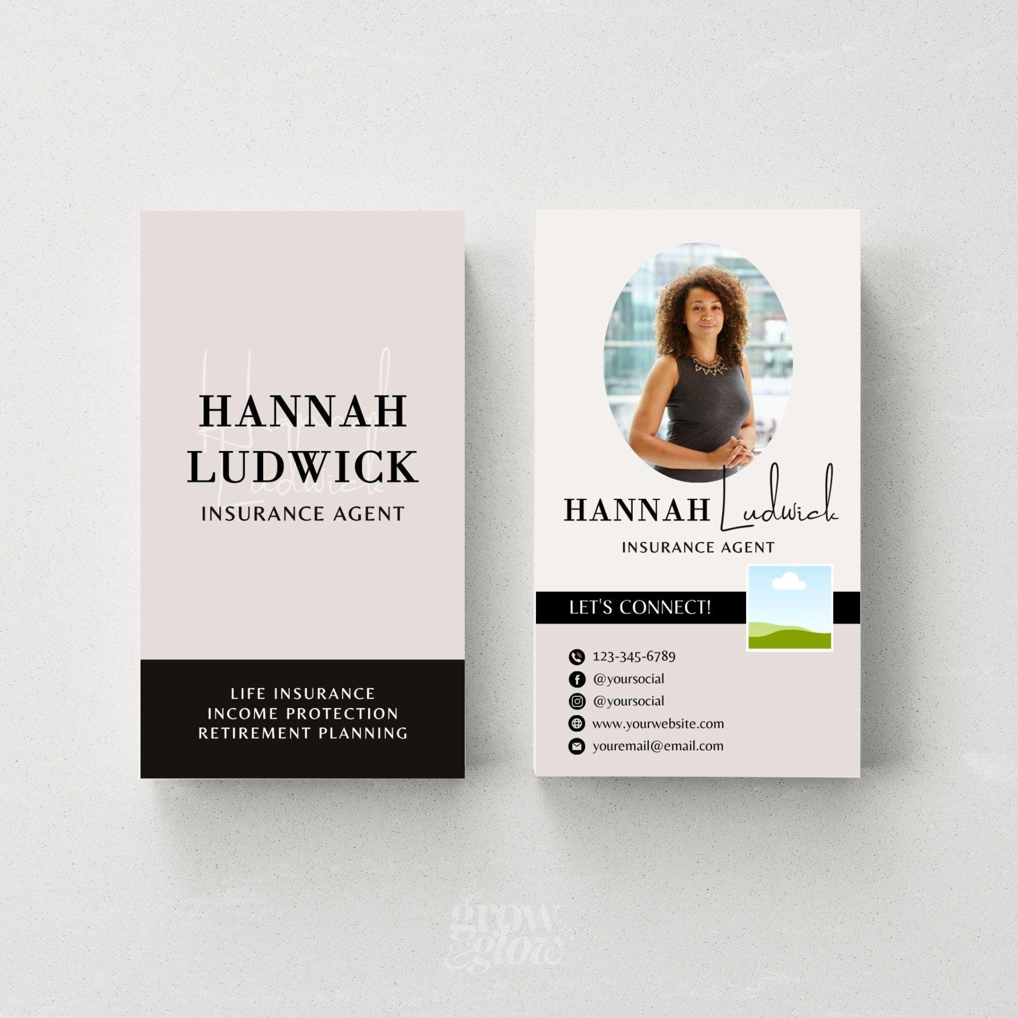 Neutral Business Cards for Life Insurance Agent, Life Insurance Agent ...