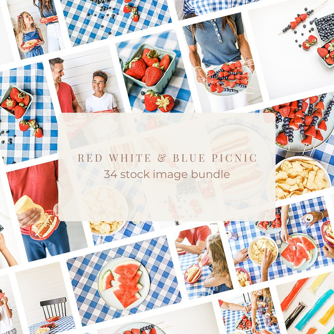 Red, White & Blue Picnic Stock Photo Bundle | 34 Lifestyle 4th of July ...