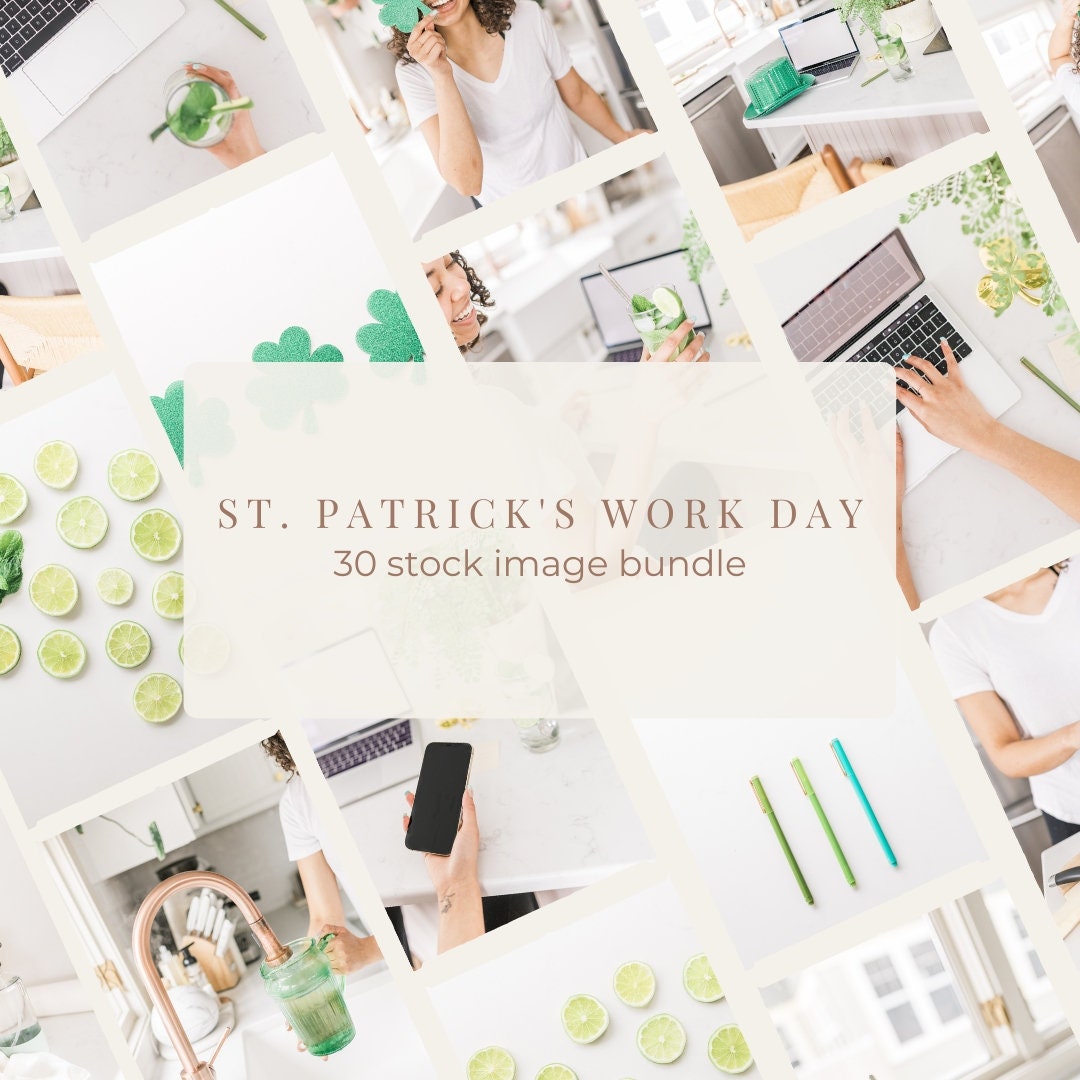 St. Patrick's Day Stock Image Bundle – 30 Workday Themed Photos, Green ...