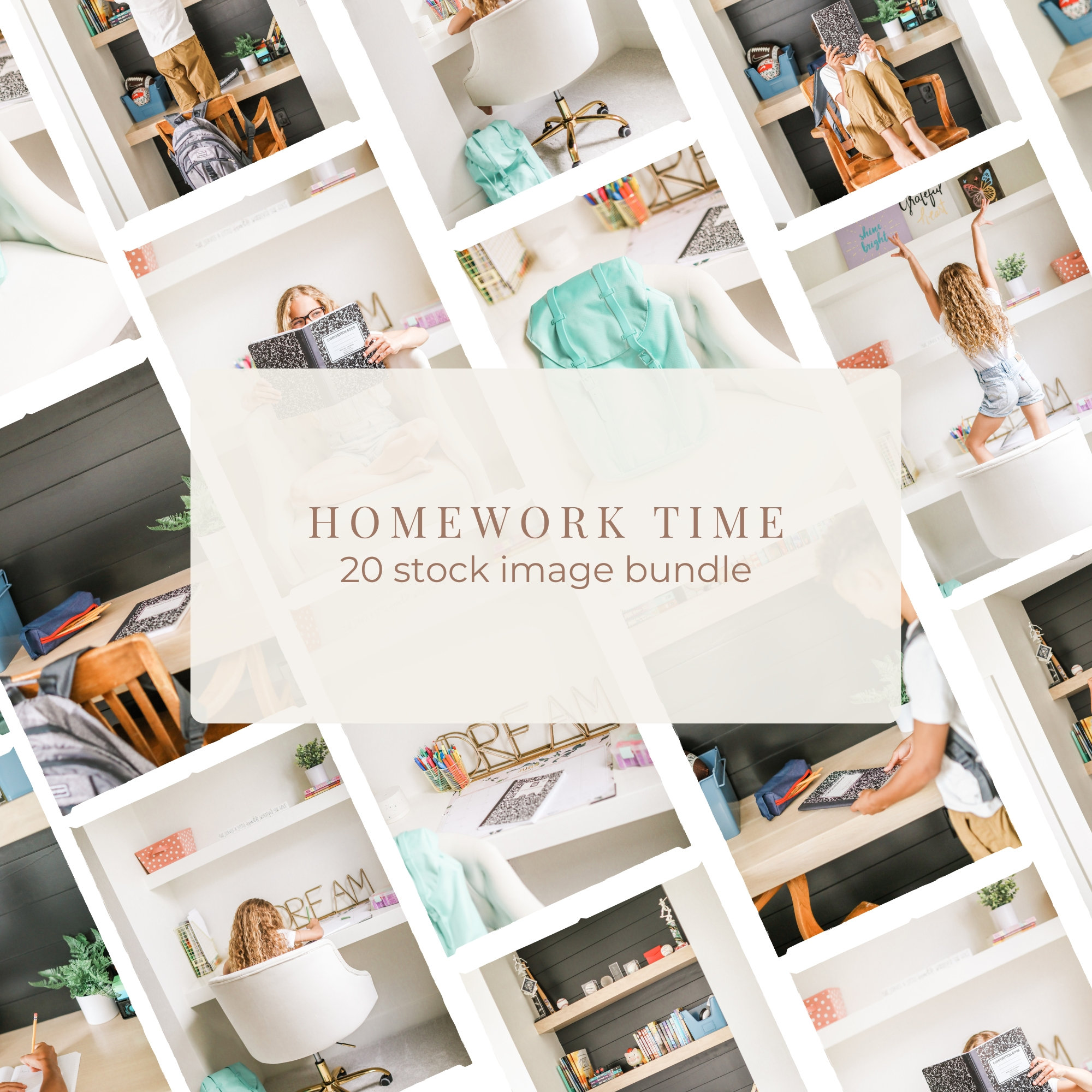 Homework Time Stock Bundle | 20 Back to School Images for Social Media ...