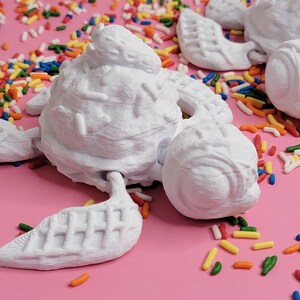 Dessurtles , 3D Printed Articulated ,hand Painted, Dessert Turtle ,ice ...
