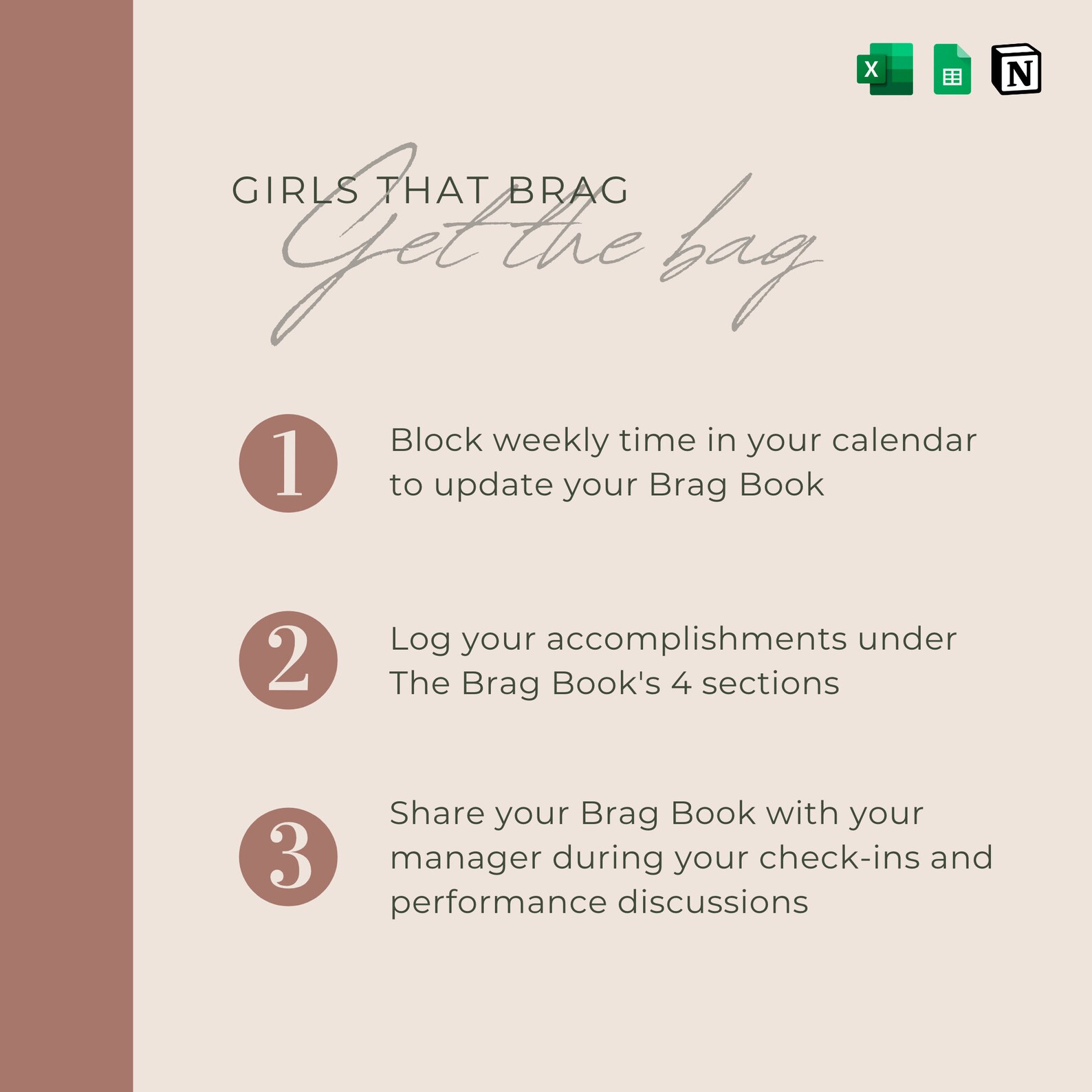 The Brag Book: Career Accomplishment Tracker for MS Excel - Etsy