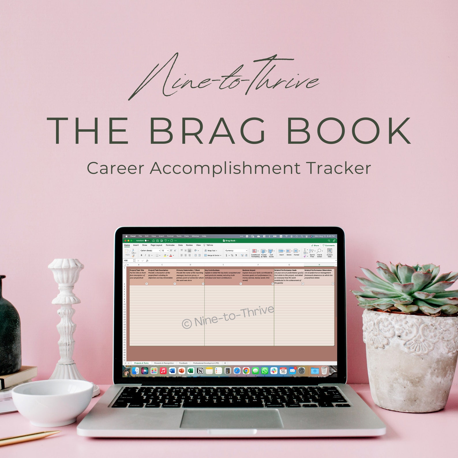 The Brag Book: Career Accomplishment Tracker for MS Excel - Etsy