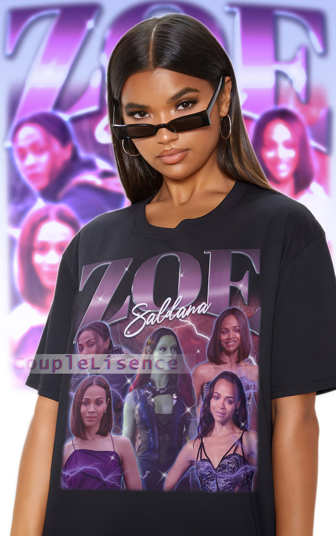 Limited ZOE SALDANA Vintage Zoe Saldana Homage Fan Tees Zoe Saldana ...