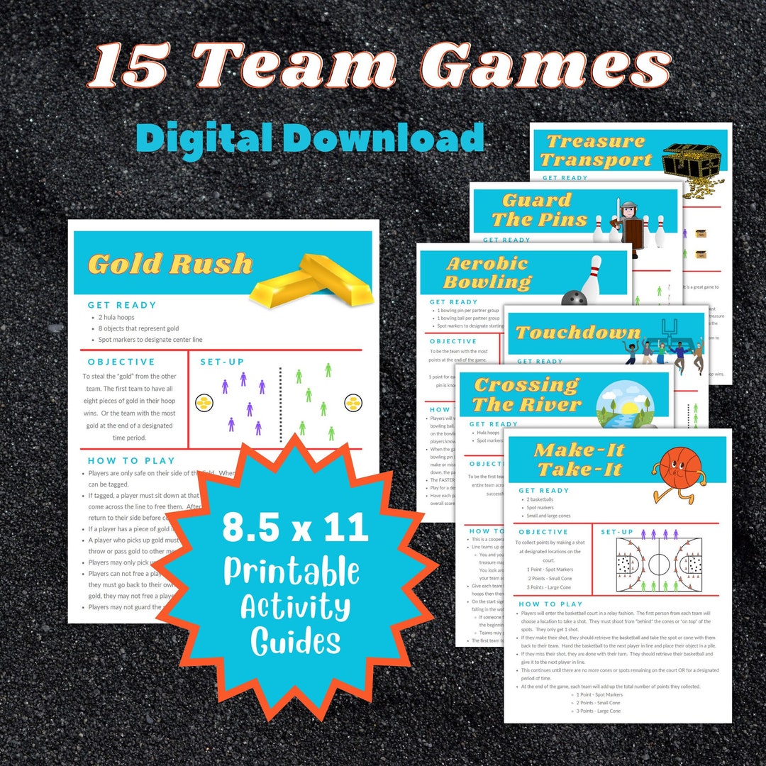Team Building Games Bundle: 15 Active Games, Field Day (digital ...