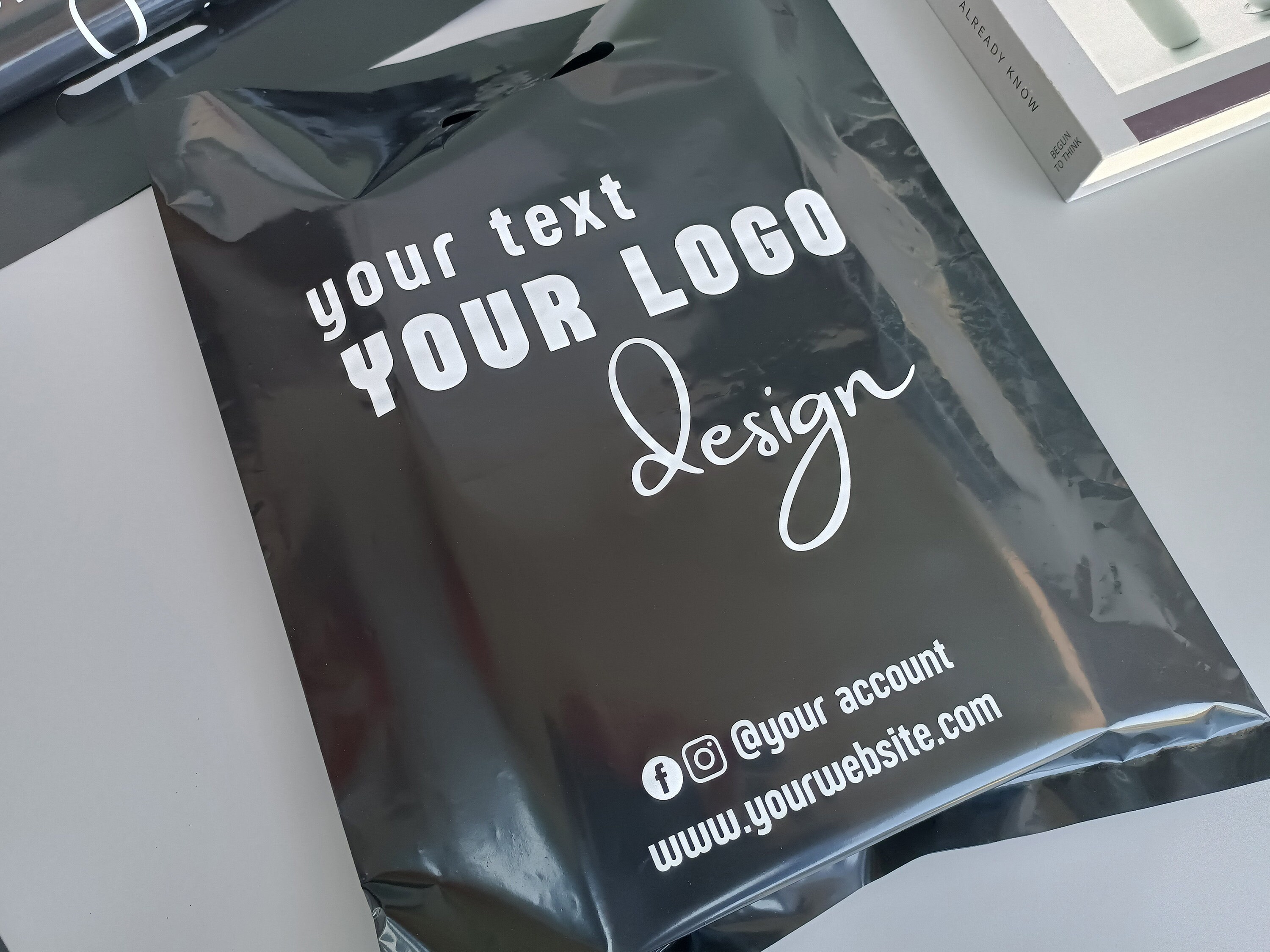 50-1000pcs Personalized Shopping Bags,add Your Own Logo Merchandise Bag ...