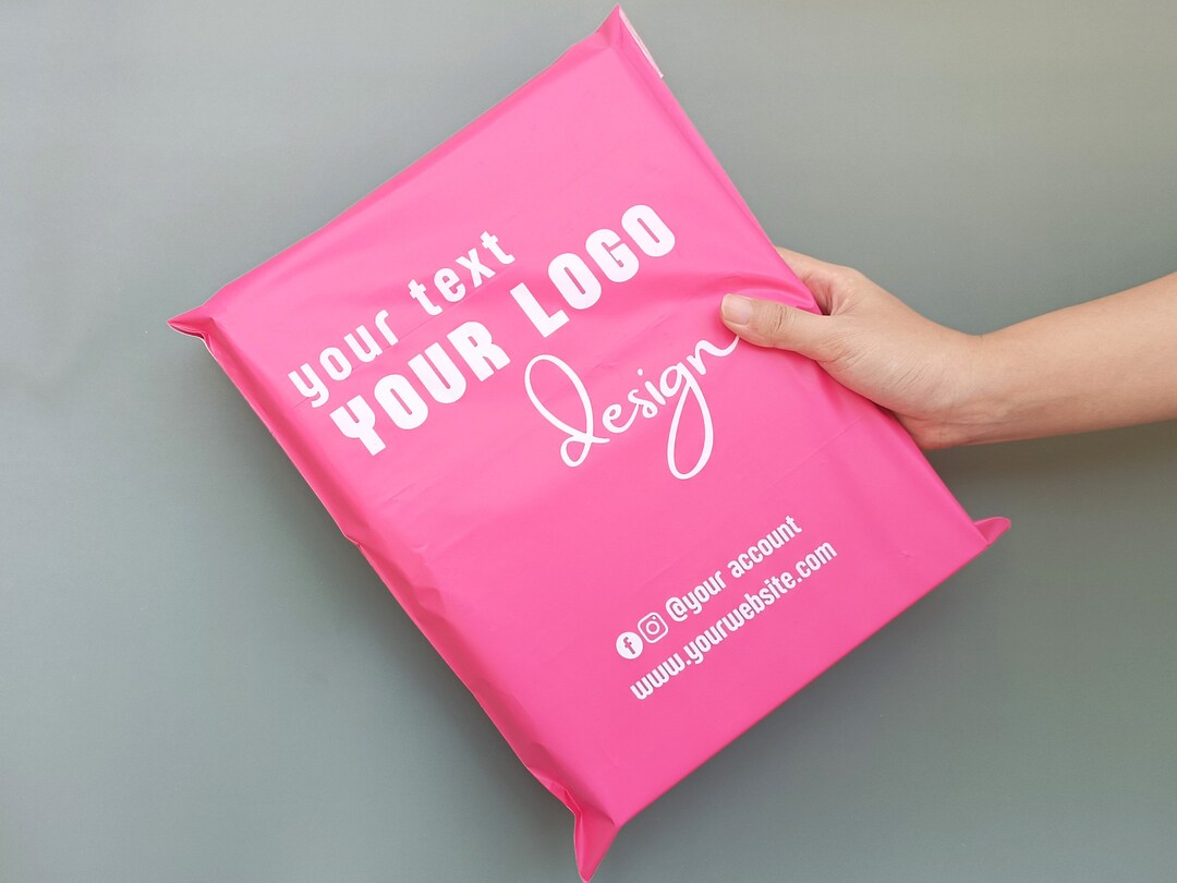 50-500pcs Custom Pink Poly Mailer,custom Logo Mailers With Self-seal ...