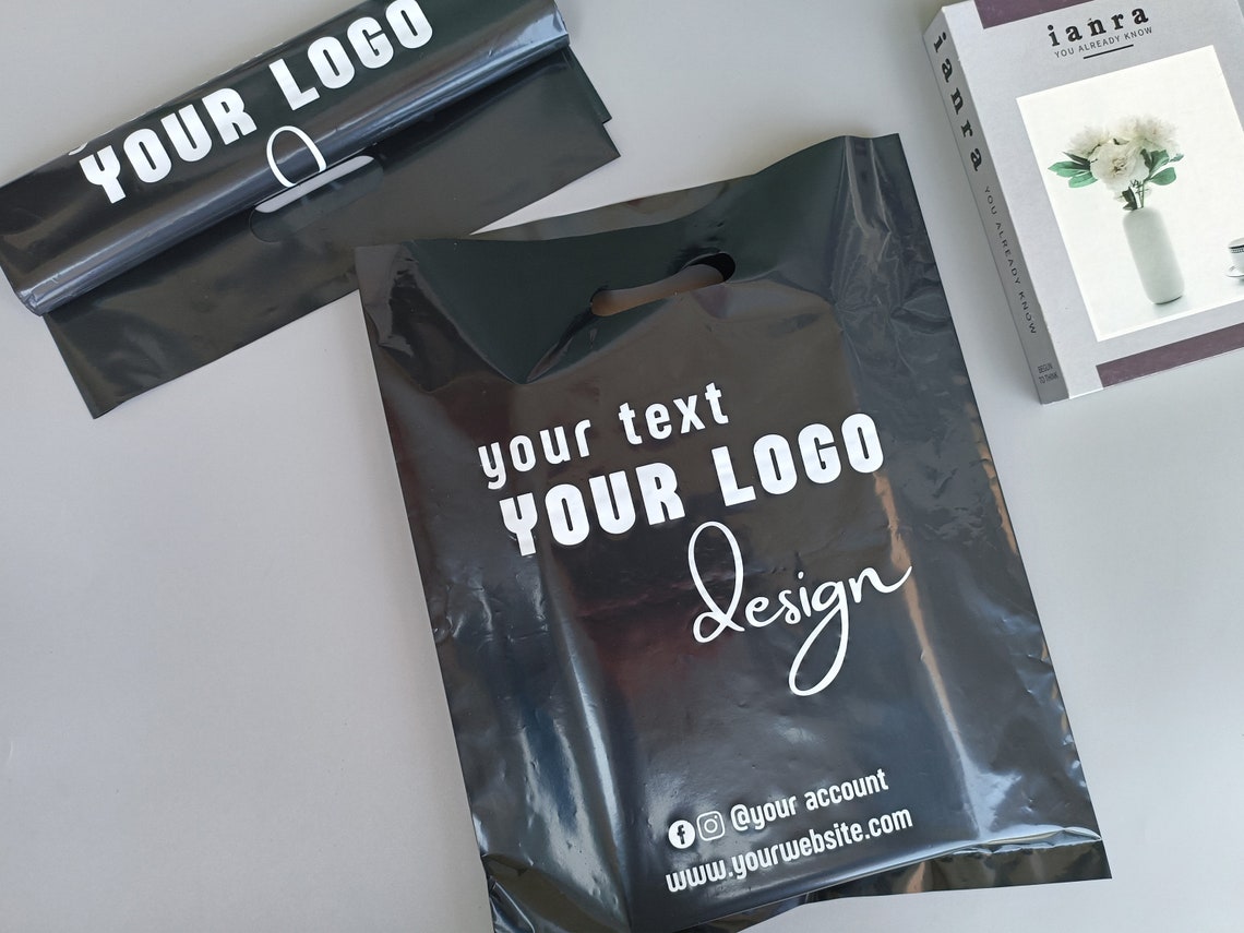 50-1000pcs Personalized Shopping Bags,add Your Own Logo Merchandise Bag ...