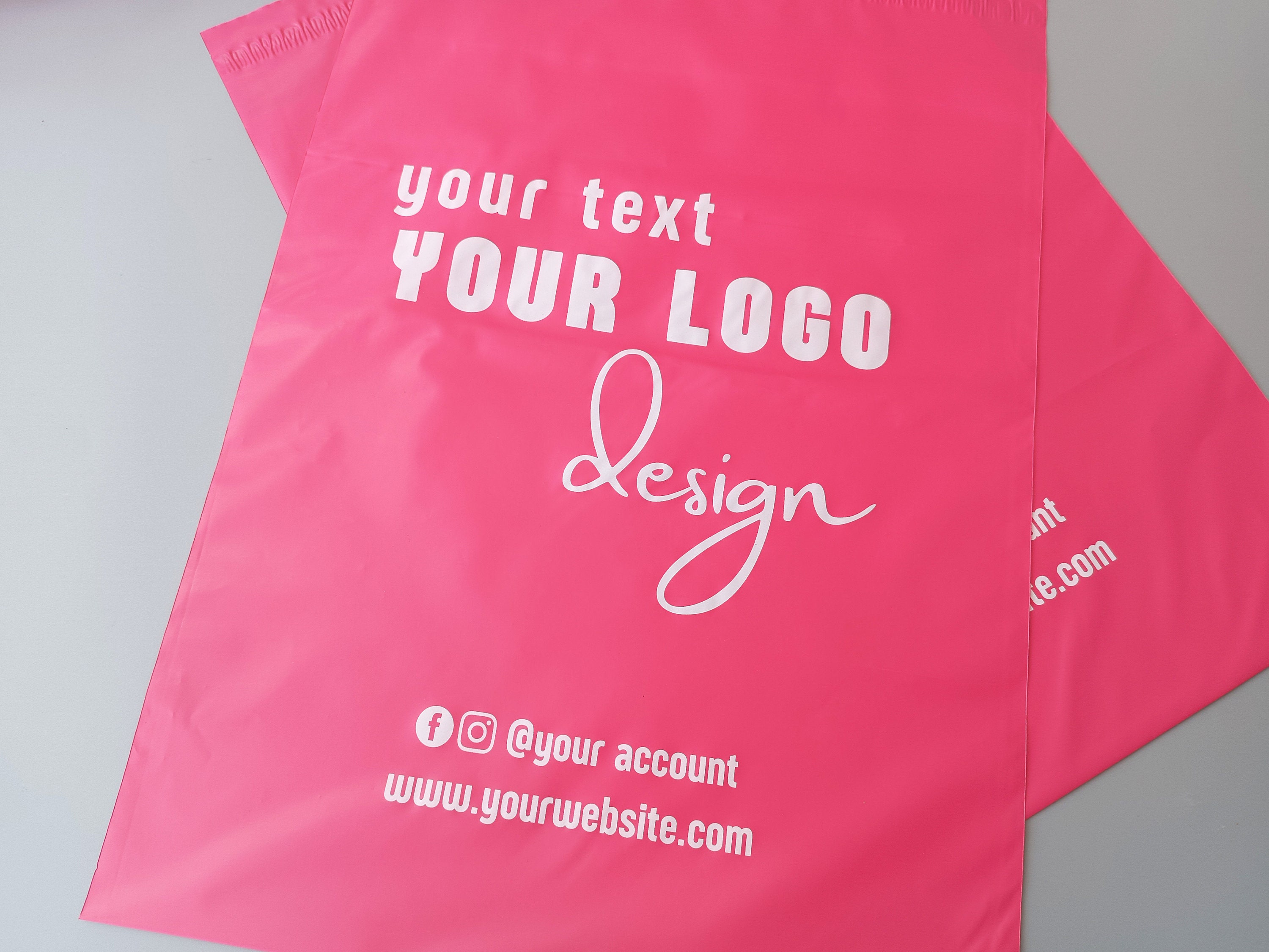 50-500pcs Custom Pink Poly Mailercustom Logo Mailers With - Etsy