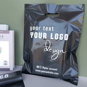 50-1000pcs Personalized Shopping Bags,add Your Own Logo Merchandise Bag ...