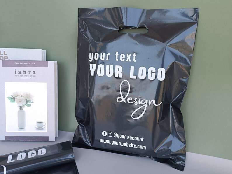 50-1000pcs Personalized Shopping Bags,add Your Own Logo Merchandise Bag ...