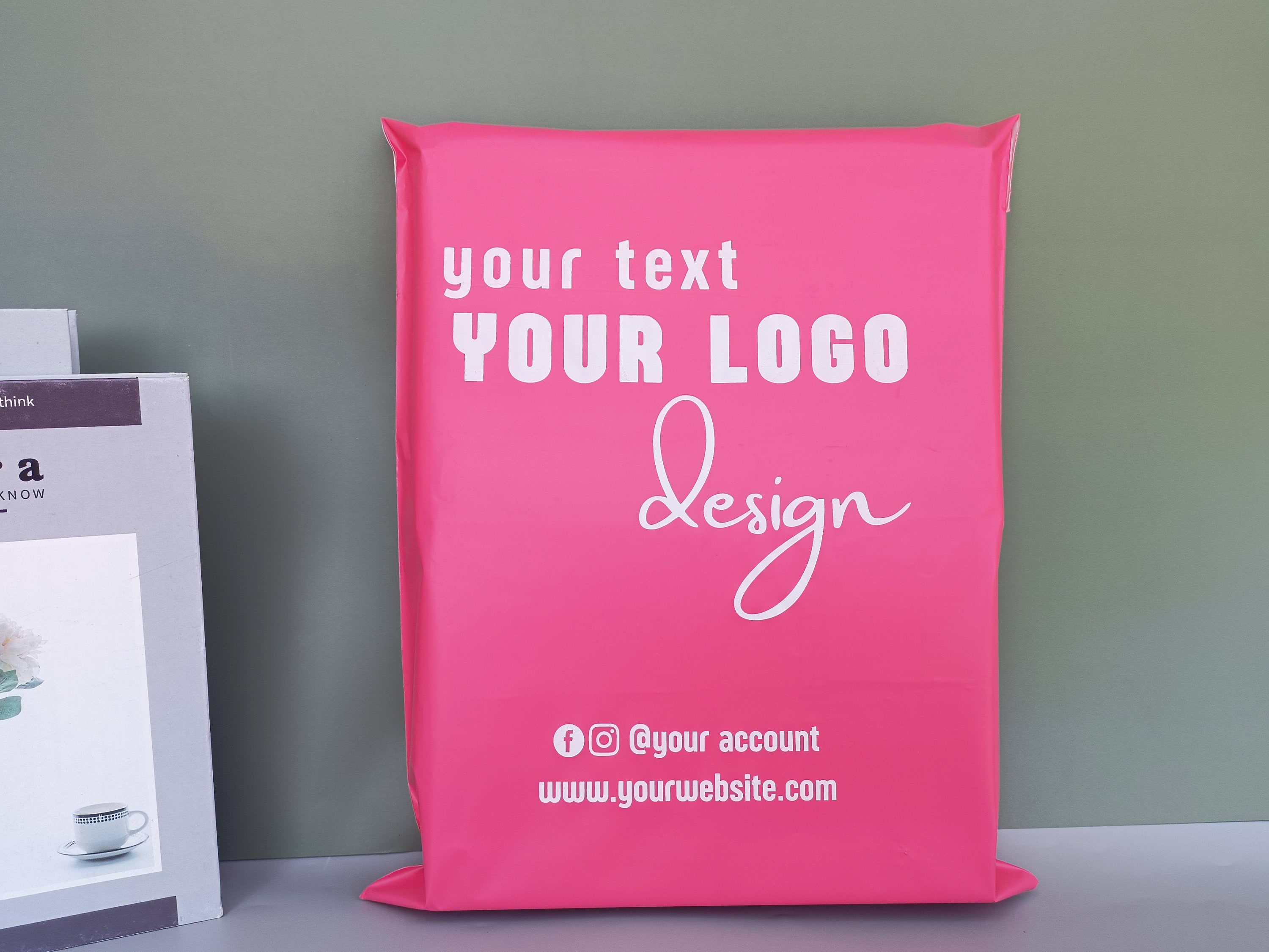 50-500pcs Custom Pink Poly Mailercustom Logo Mailers With - Etsy