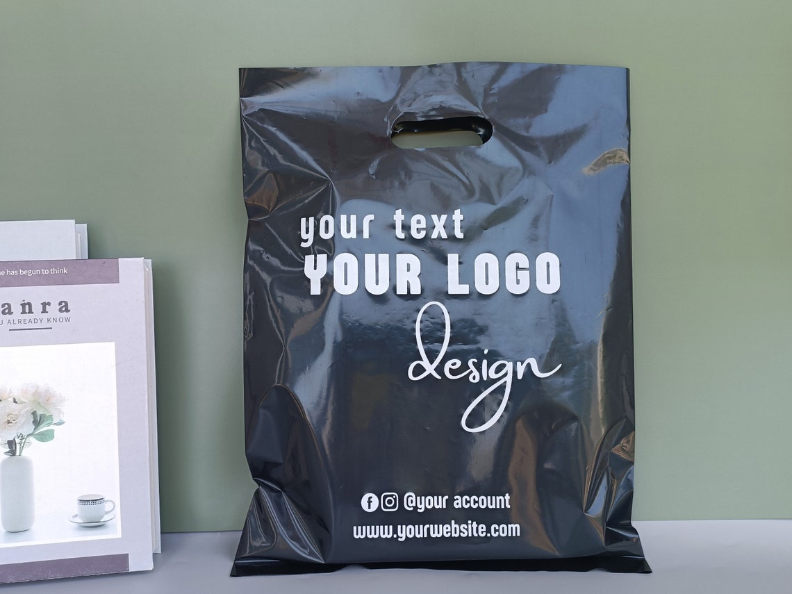 50-1000pcs Personalized Shopping Bags,add Your Own Logo Merchandise Bag ...