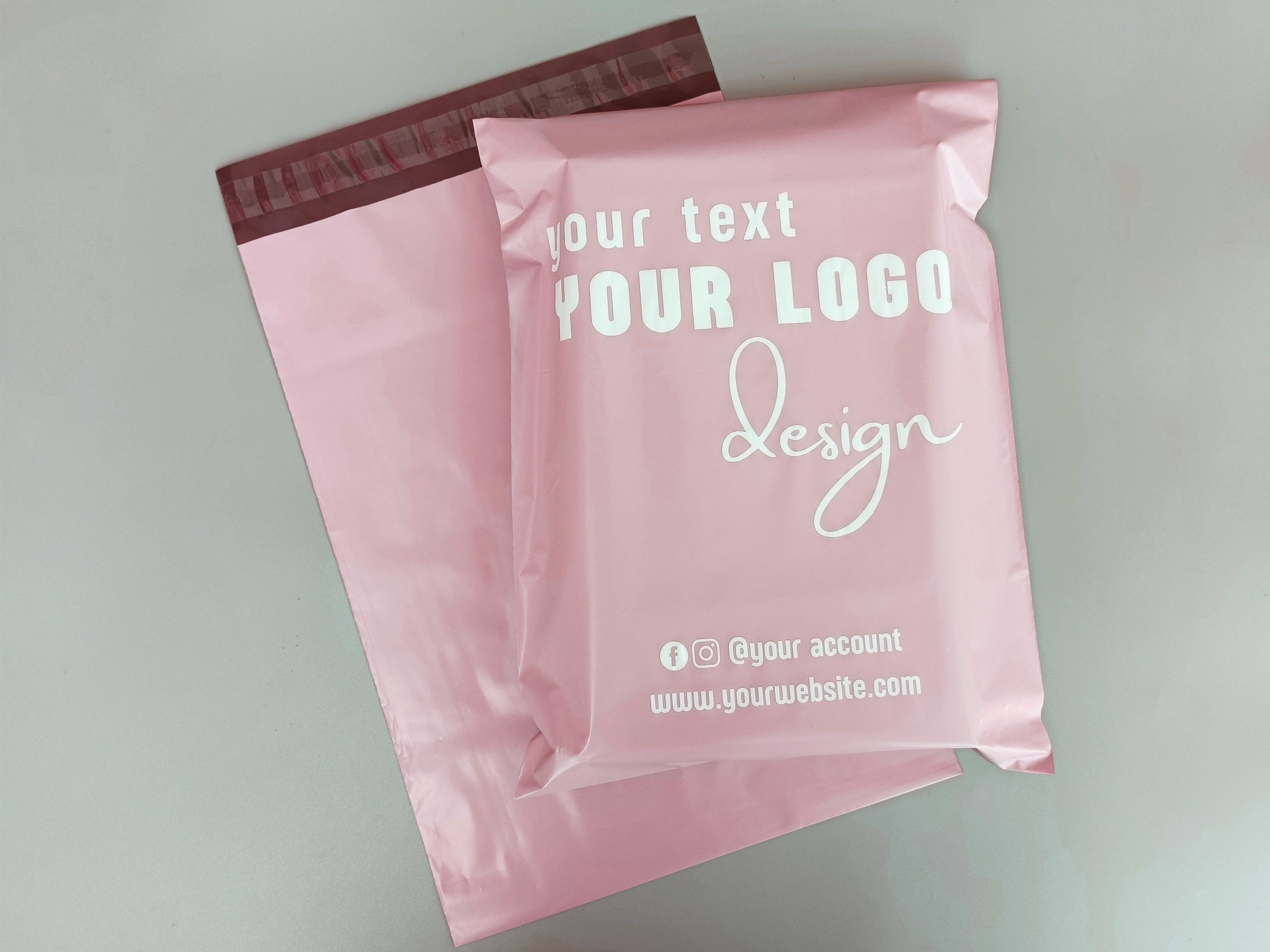 50-500pcs Custom Pink Poly Mailercustom Baby Pink Bag With - Etsy