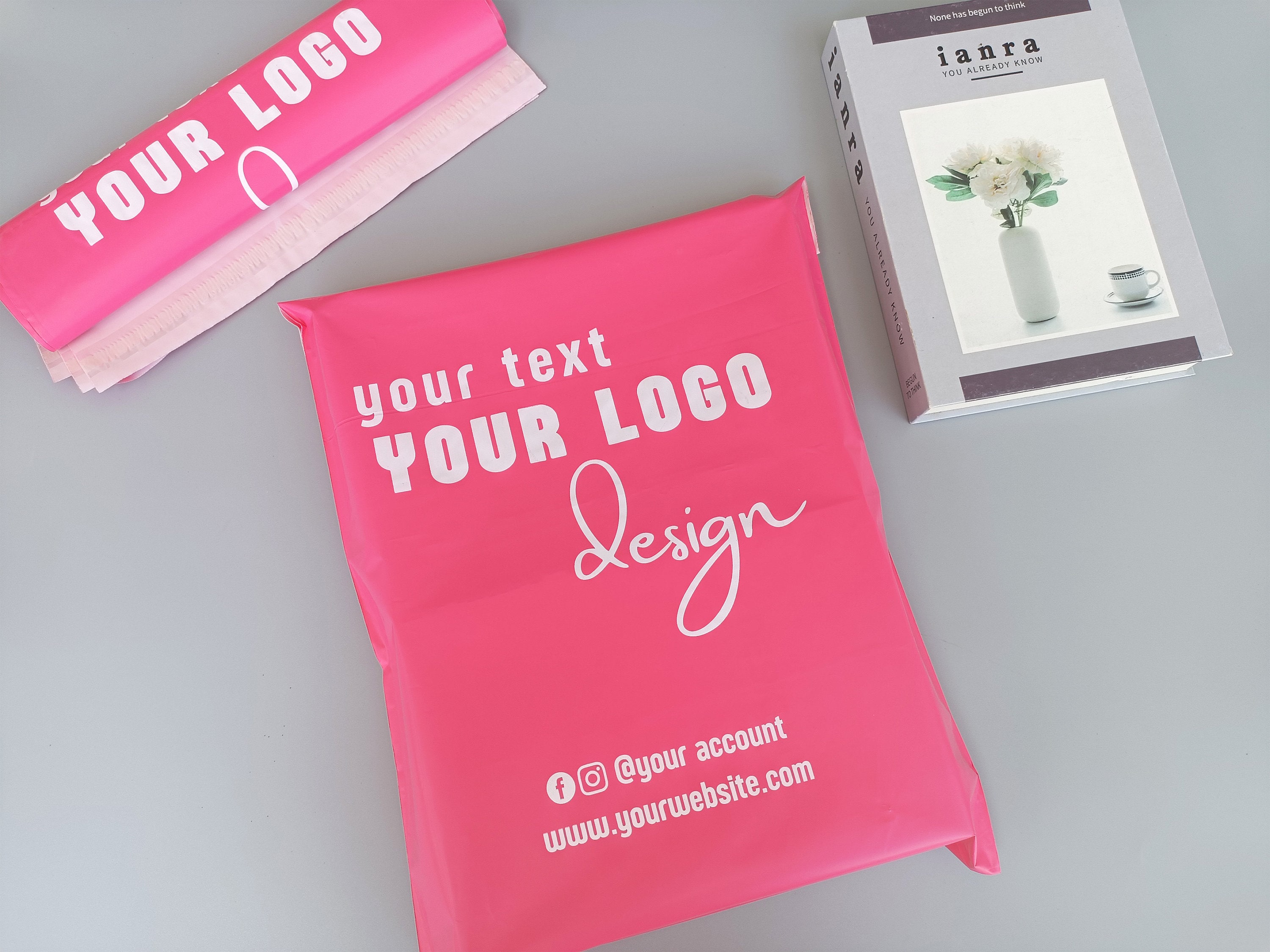 50-500pcs Custom Pink Poly Mailercustom Logo Mailers With - Etsy