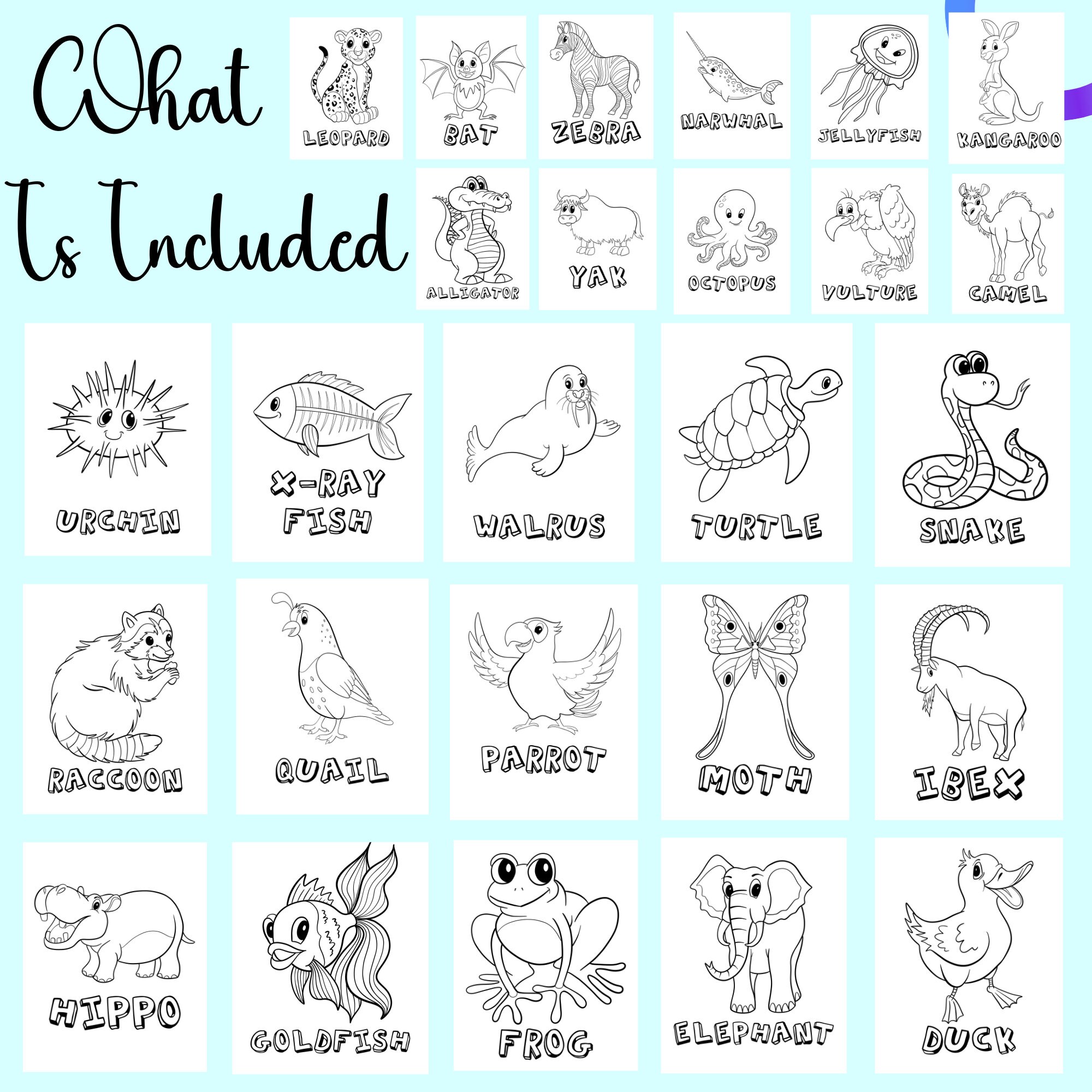 Animal Coloring Printables Kids Coloring Pages Coloring Book Printables ...