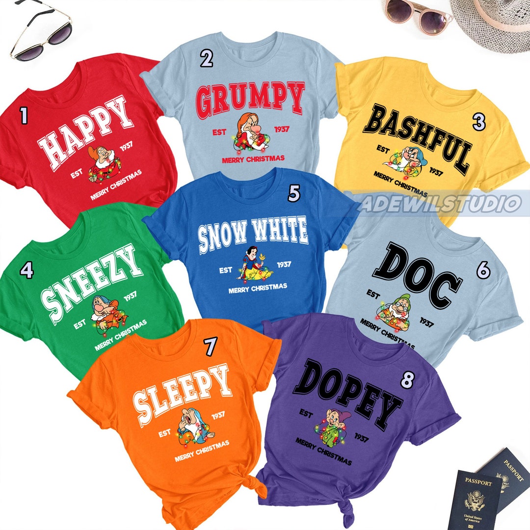 Snow White and 7 Dwarf Costumes Christmas Shirt 7 Dwarfs - Etsy
