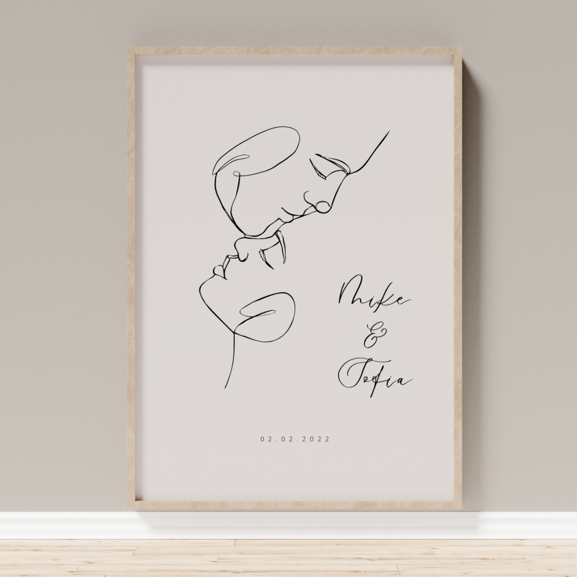 Personalised Printable Couple Wall Art, Wedding Gift, Engagement Gift ...