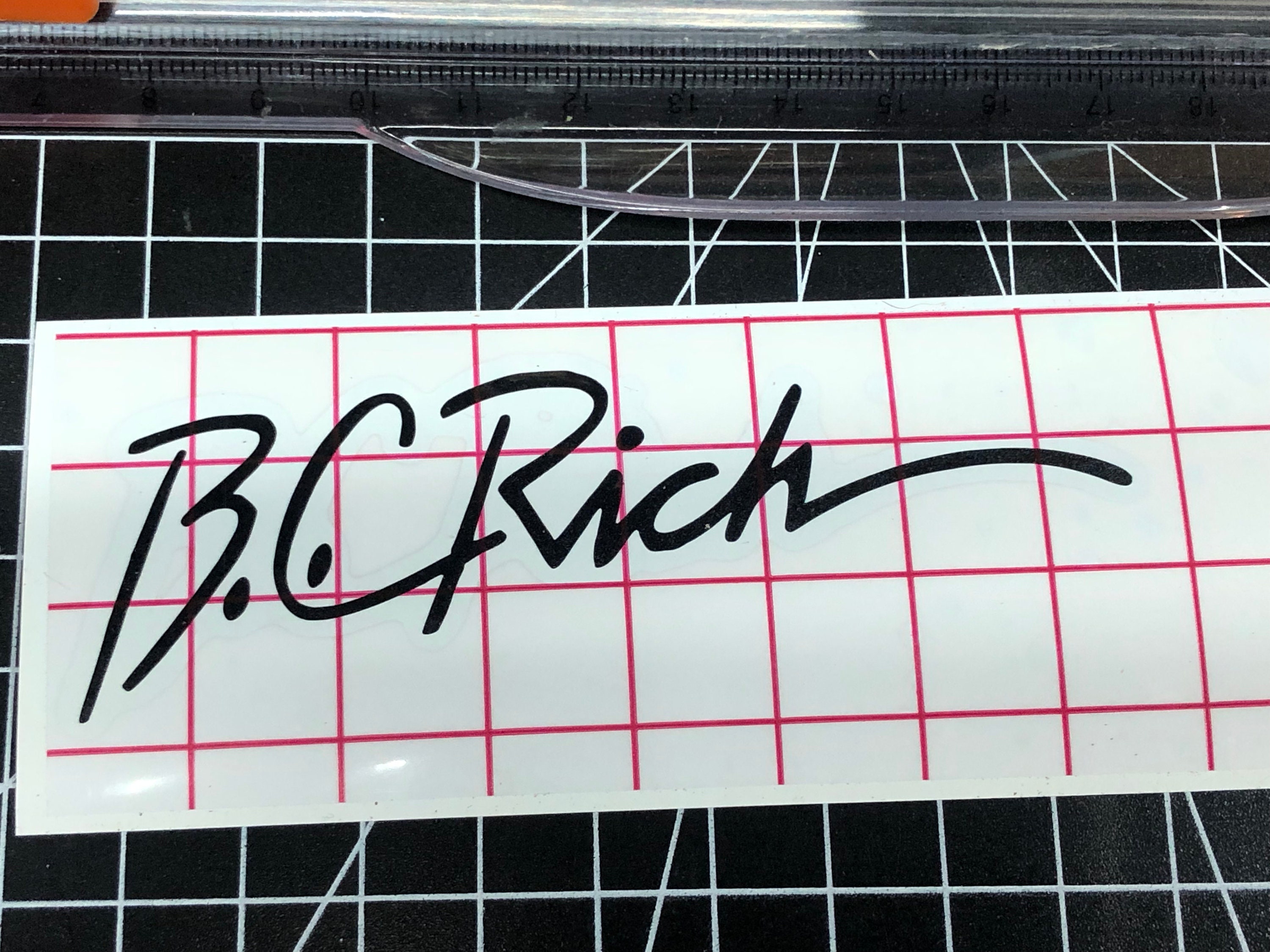 B.C. Rich Headstock Logo - Premium Vinyl Guitar Project Replacement ...