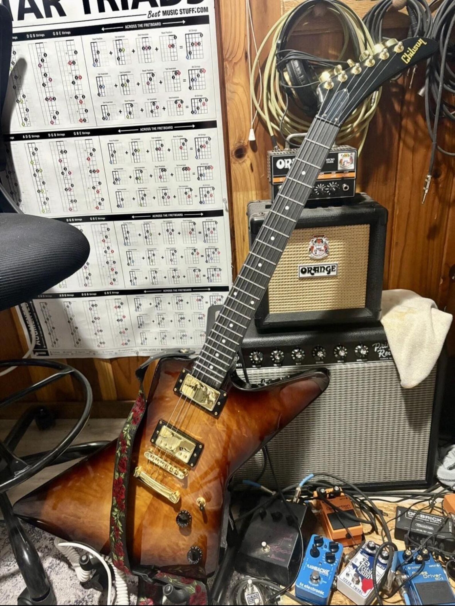 CHIBSON Les Paul Flying V SG Explorer Headstock Logo - Vinyl Guitar ...