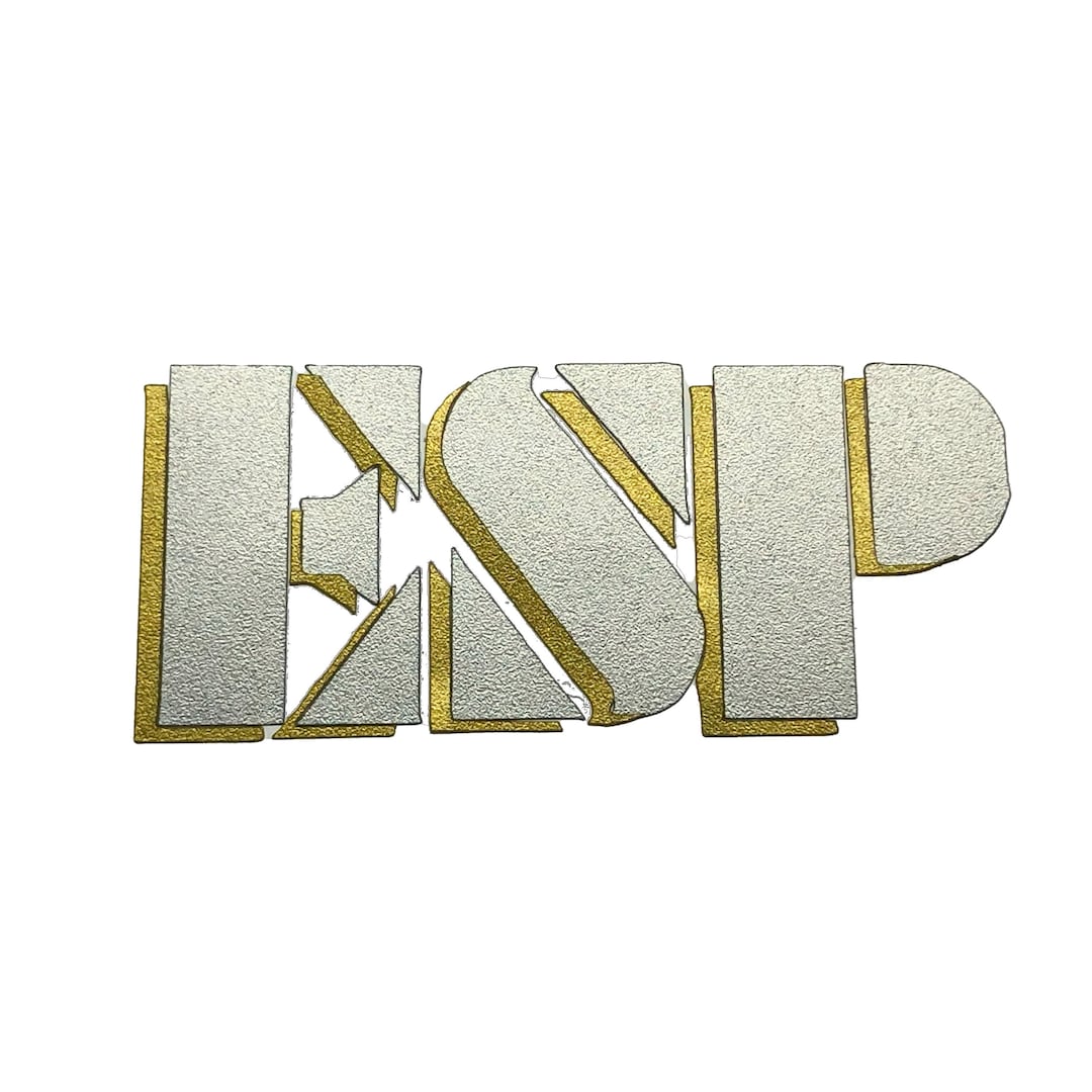 ESP Headstock Logo Custom Silver Gold Premium Vinyl Guitar Replacement ...