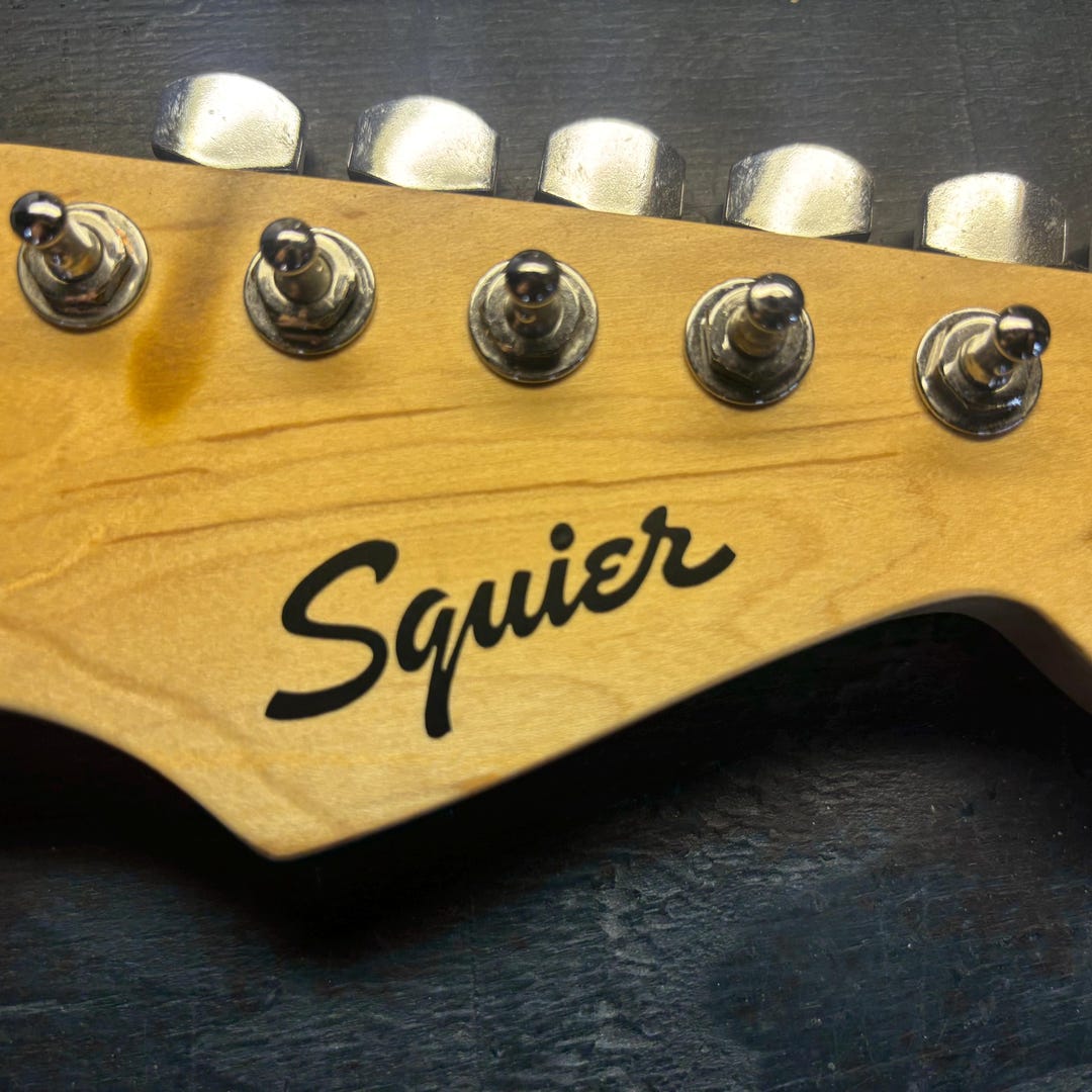 Squier Modern Headstock Logo - Premium Vinyl Guitar Project Replacement ...
