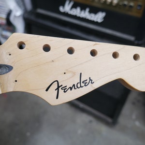 Fender Headstock Logo - Premium Vinyl Guitar Project Replacement Black ...