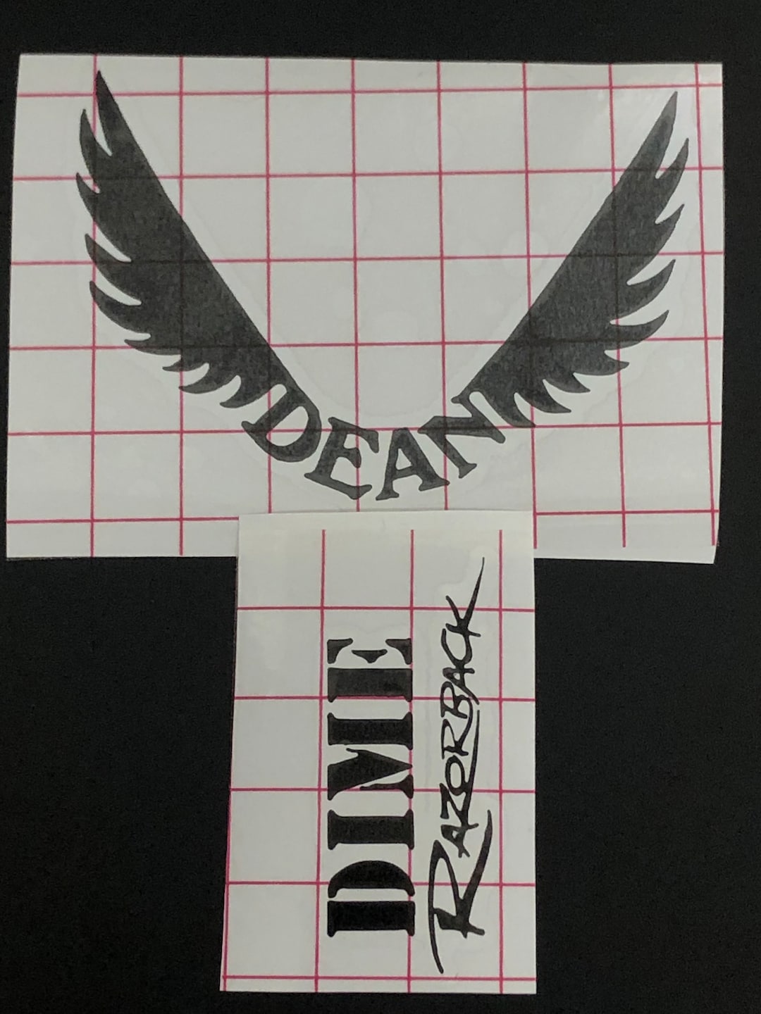 Dean Dime Razorback Headstock Logo Premium Vinyl Guitar Replacement ...