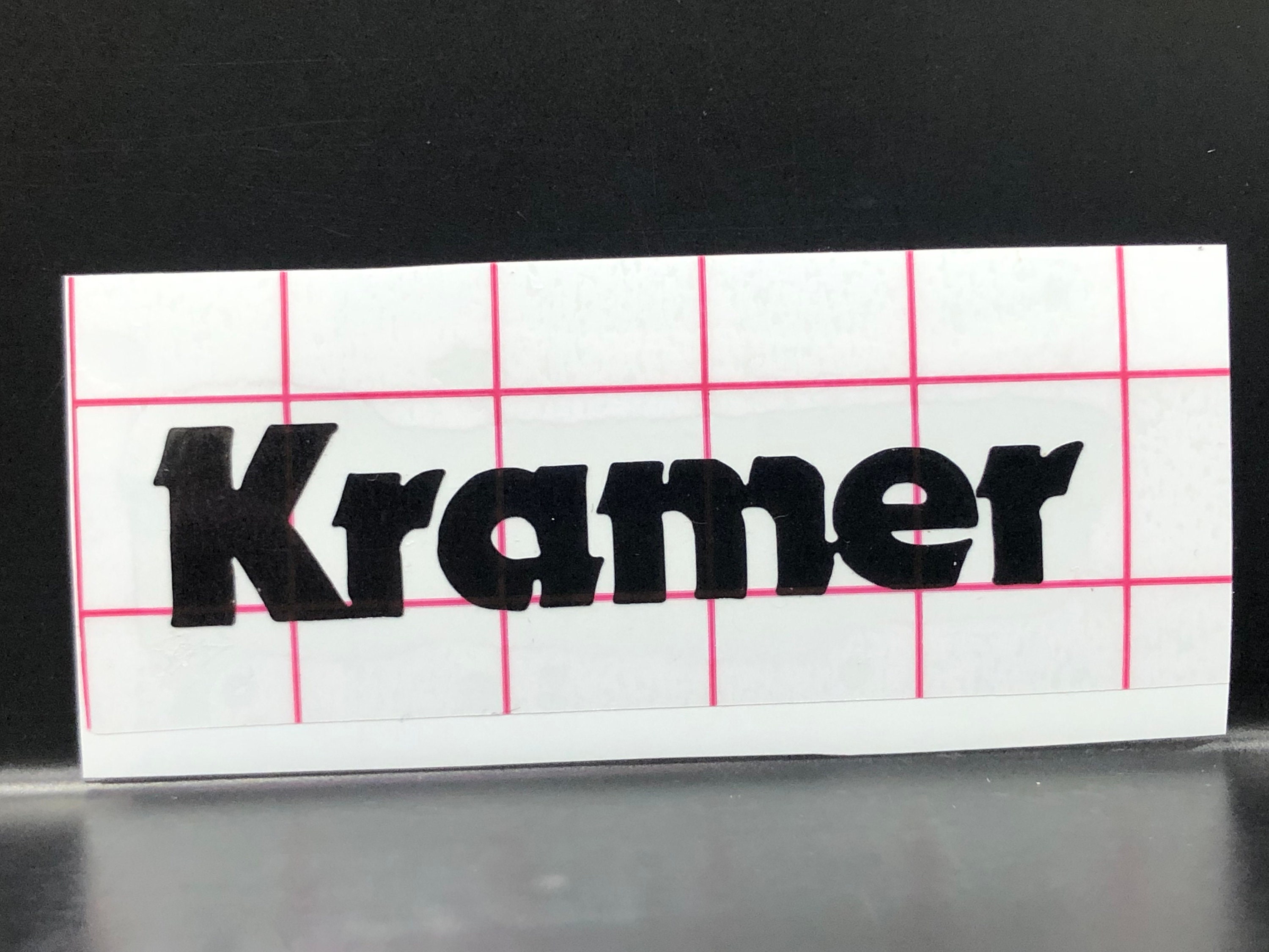 Kramer Headstock Logo - Premium Vinyl Guitar Project Replacement Black ...