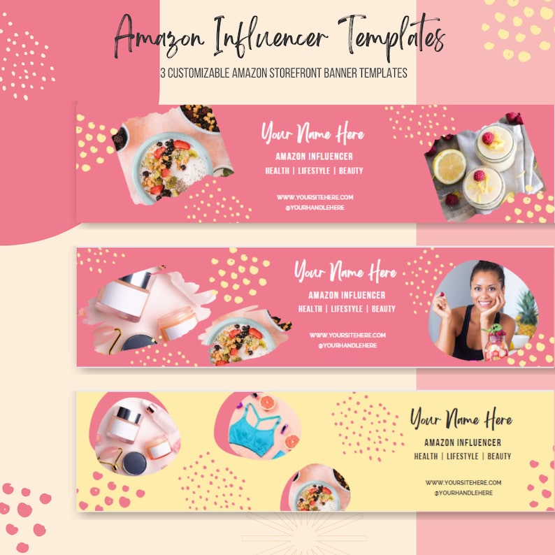 Amazon Influencer Storefront Banner & Video Cover, Pink Amazon ...