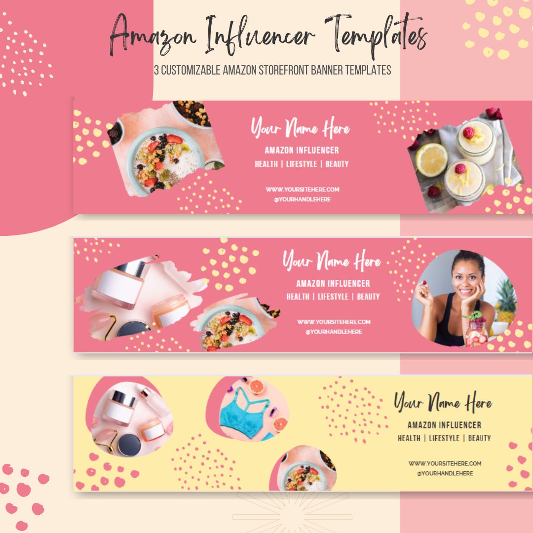 Amazon Influencer Storefront Banner &amp; Video Cover, Pink Amazon ...