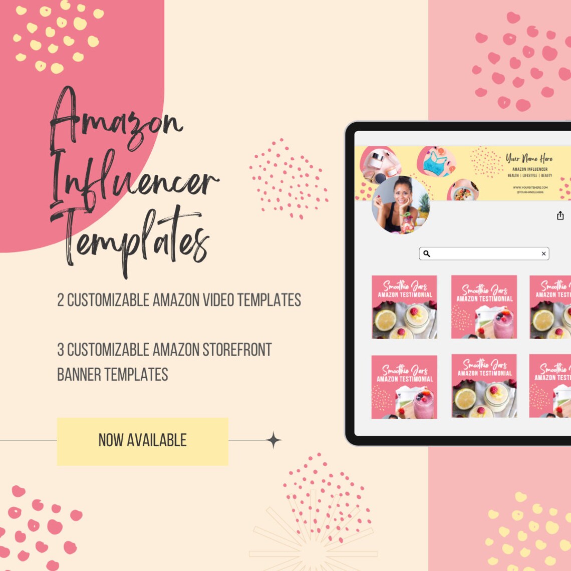 Amazon Influencer Storefront Banner & Video Cover, Pink Amazon ...