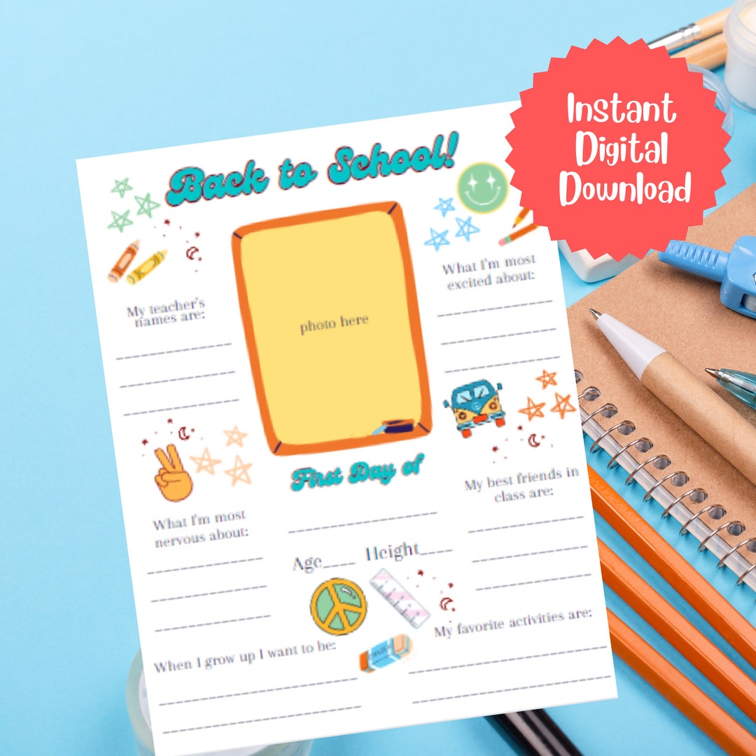 Back to School Memory Page, School Memory Book, Digital Download, Back ...