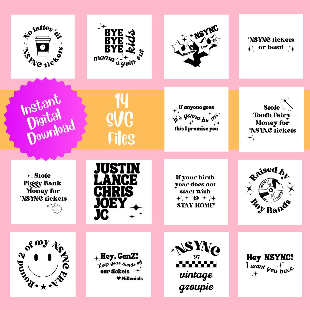 NSYNC SVG Bundle, Nsync Reunion, 90s Svg, Nsync Era, Nsync Cricut File ...