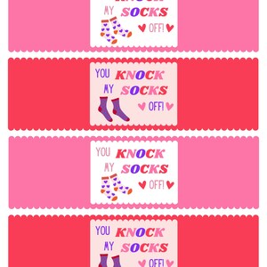 You KNOCK My Socks off Valentine, Kids Class Valentines, DIY Valentine ...