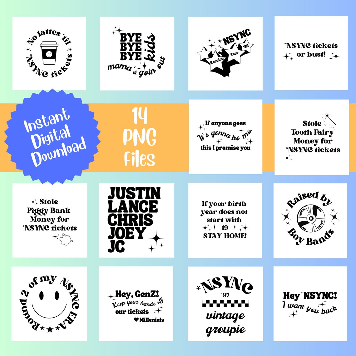 NSYNC PNG Bundle, Nsync Reunion, 90s Png, Nsync Era, Nsync Sublimation ...