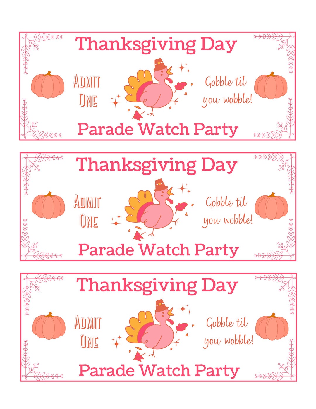 Thanksgiving Parade Ticket | Watch Party Ticket | Thanksgiving Morning ...