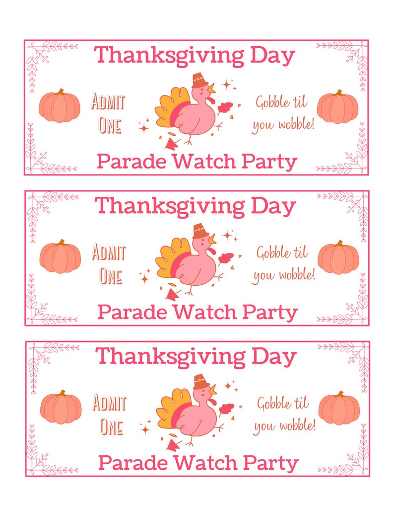 Thanksgiving Parade Ticket | Watch Party Ticket | Thanksgiving Morning ...