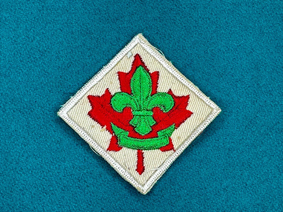 Vintage Scouts Canada Green Fleur De Lis Maple Leaf Patch - Etsy
