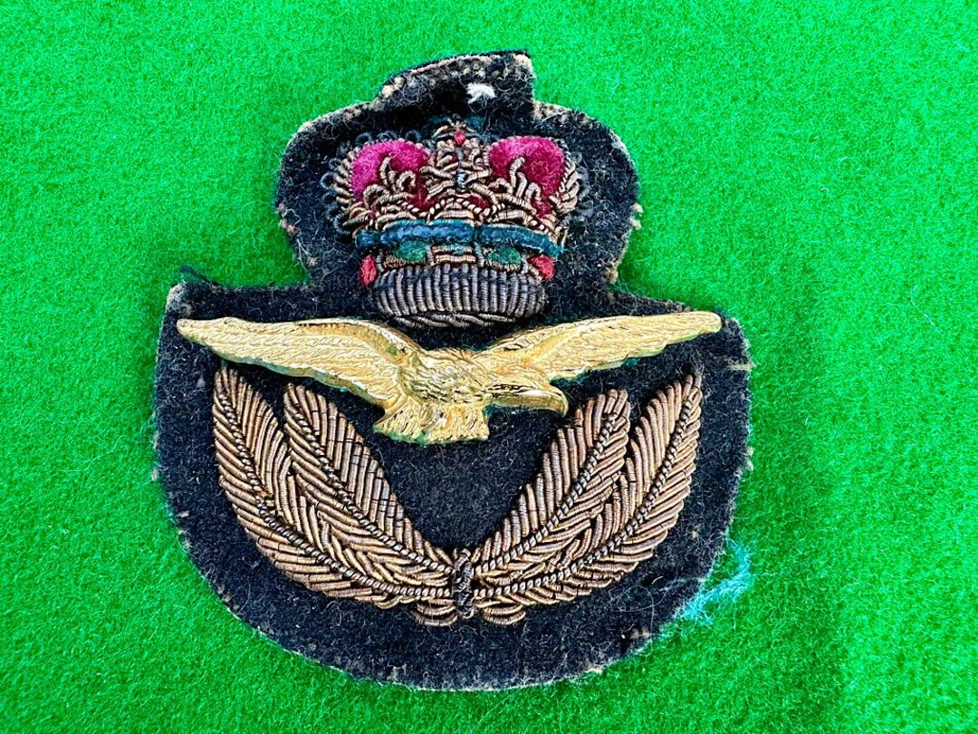 Vintage WWII RCAF Officers Cap Badge Padded Bullion Thread Type - Etsy