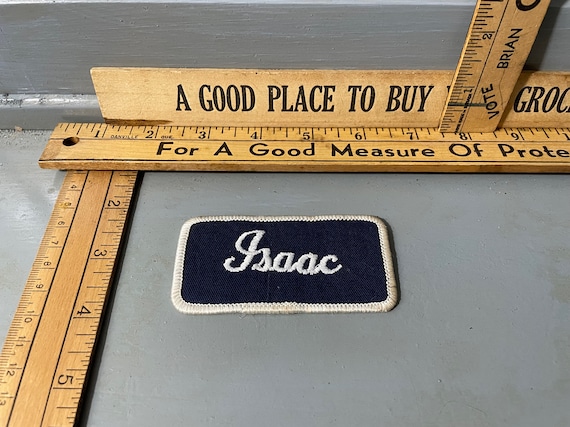 Vintage Isaac Embroidered Cloth Name Patch NOS - Gem
